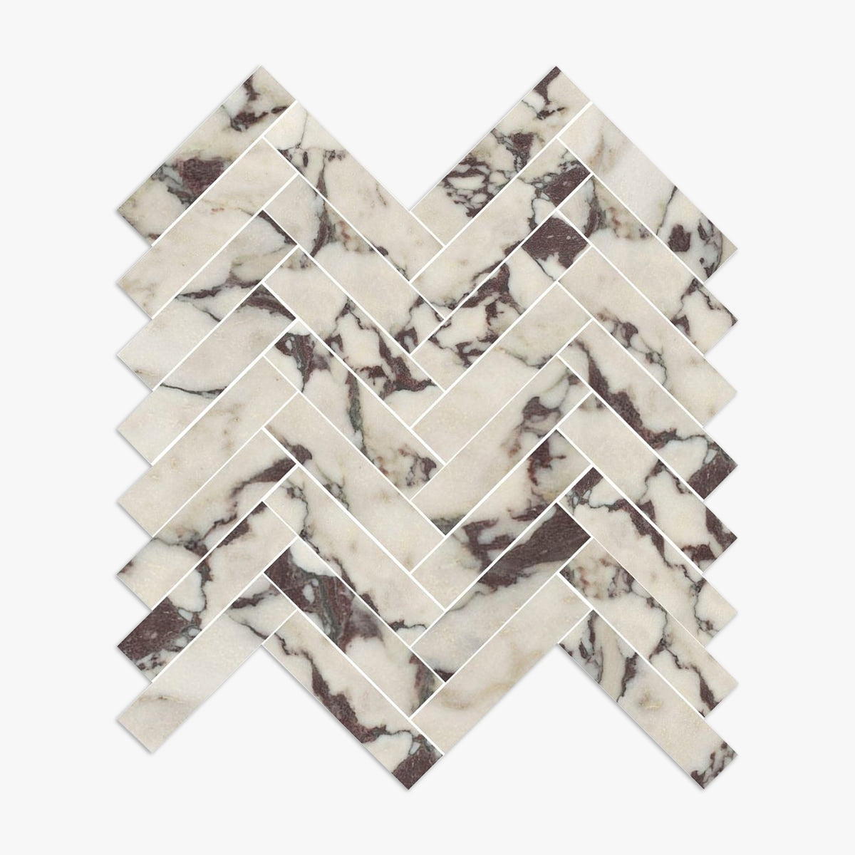 Calacatta Viola Polished 1x4 Herringbone Marble Mosaic – Calacatta Tile