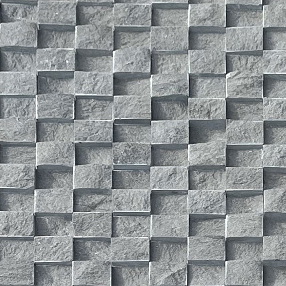 Grey Foussana Split Face 1x1 Limestone Mosaic – Calacatta Tile